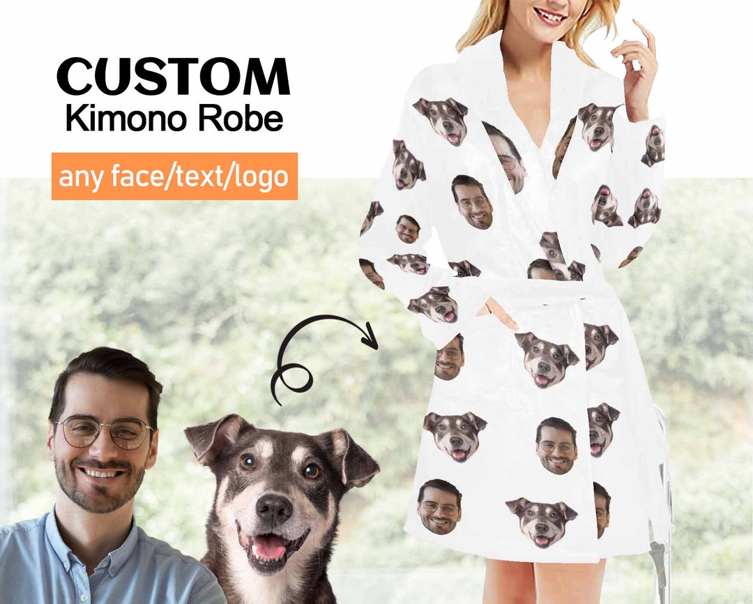 Custom Face Robe for Woman, Personalized Photo Night Robe, Custom ...