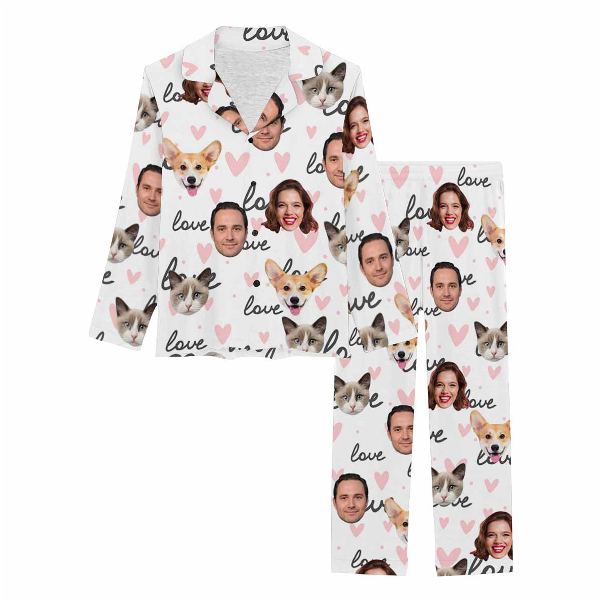 Personalized Face Pajama Set: Custom Photo Pajamas, Valentine's Gift - Etsy