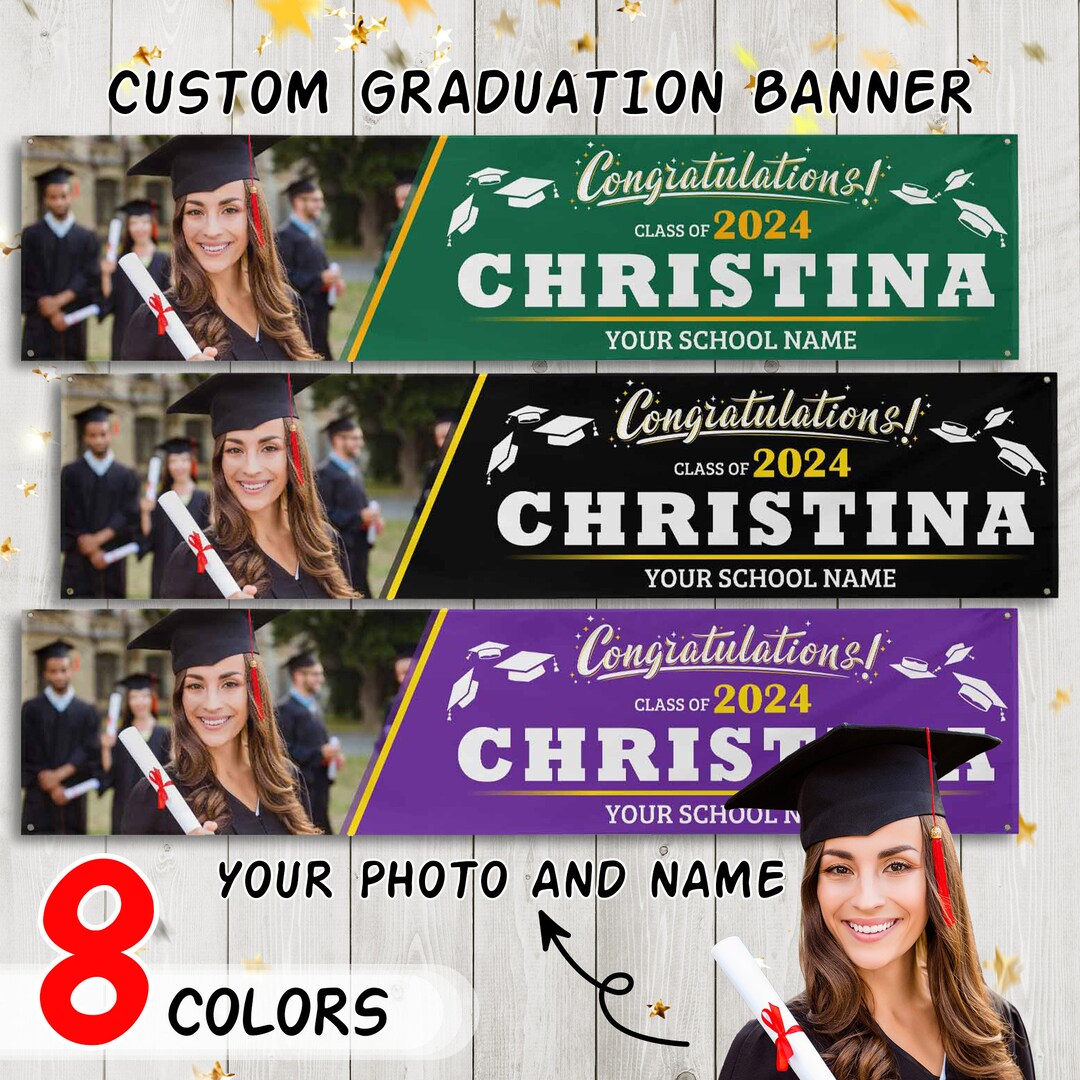 Custom Graduation Banner, Graduation Announcement, Personalized ...