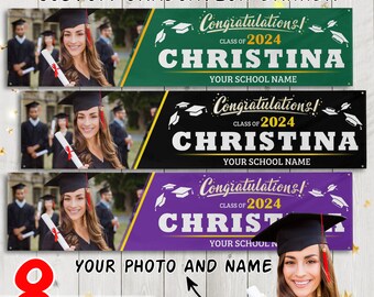 Custom Graduation Banner, Class of 2024 Decorations Banner ...