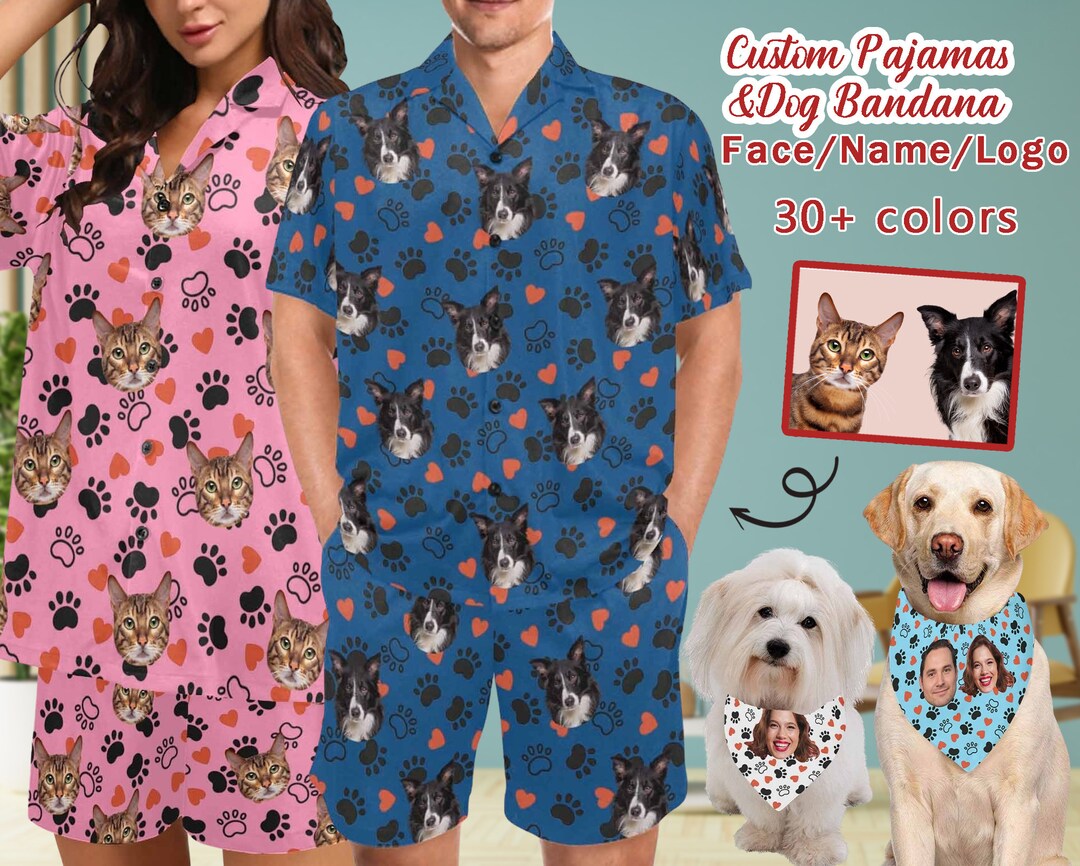 Custom Pajamas With Face Personalized Pajama Women Man - Etsy