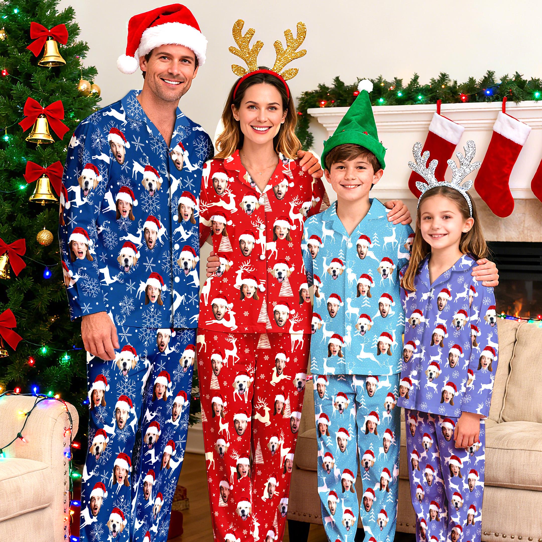 Custom Photo Pajamas: Personalized Face Family Christmas Pjs Set - Etsy