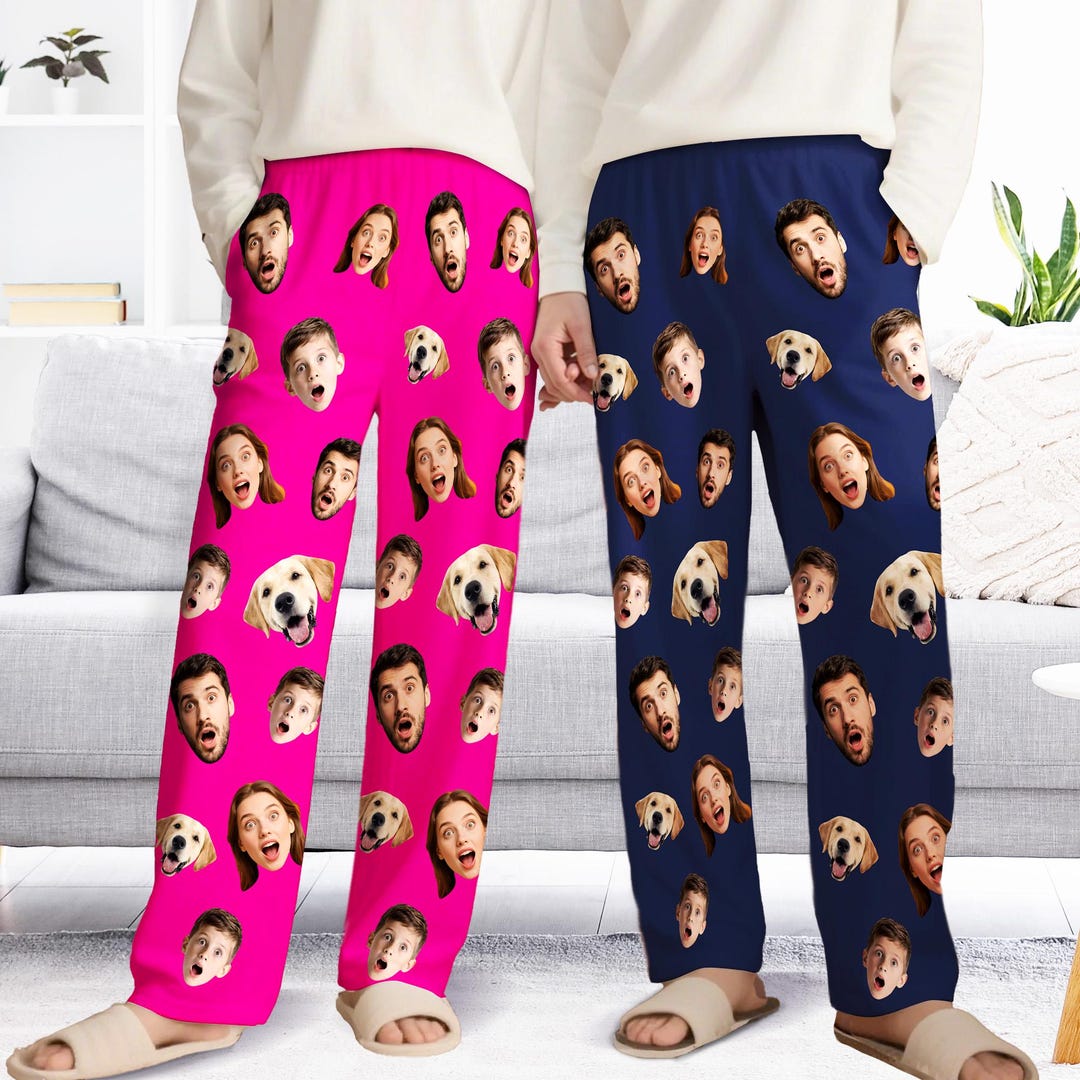 Custom Photo Pajama Pants: Personalized Polyester Loungewear - Etsy