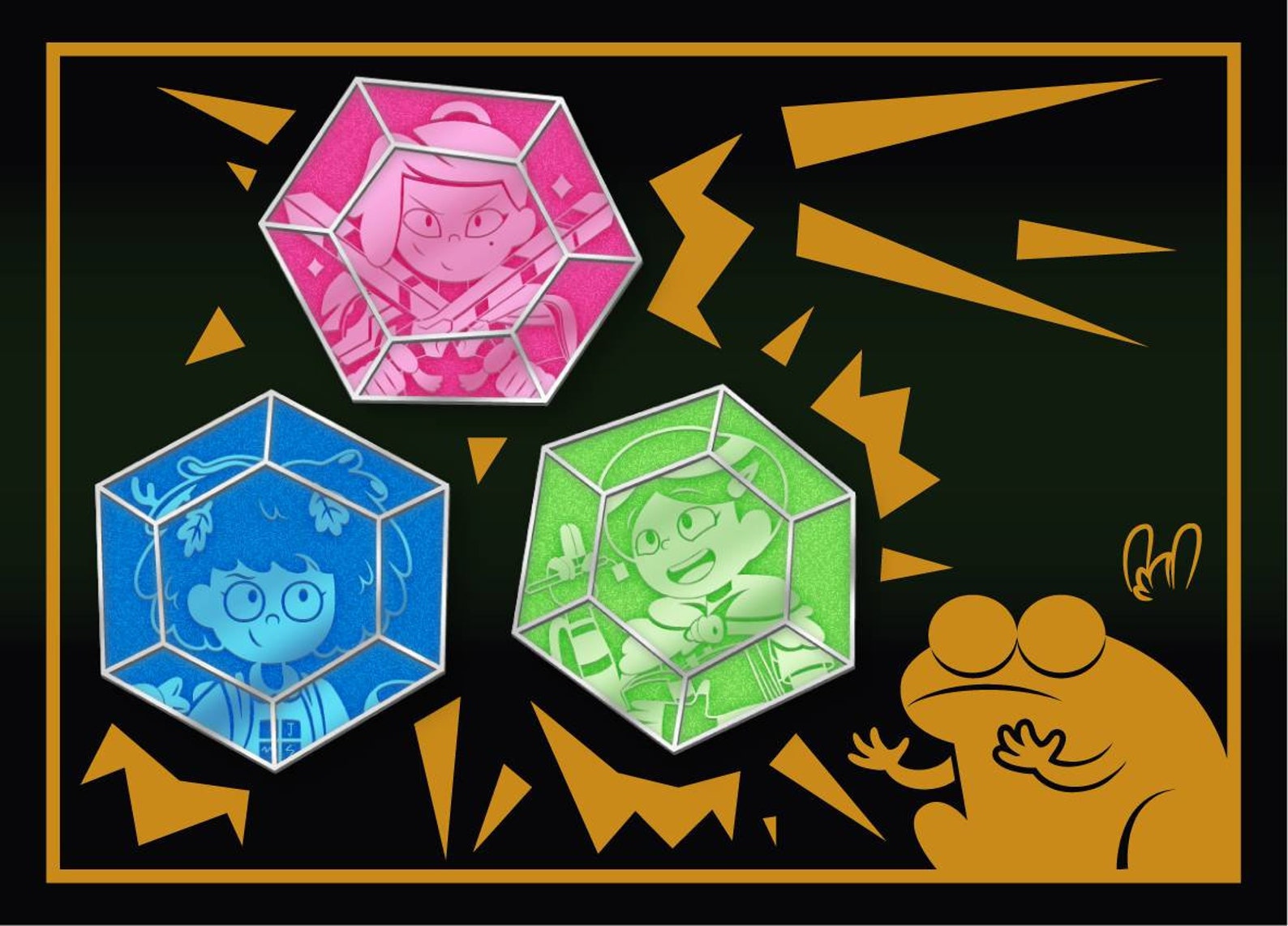 Pre-Order Amphibia : Music box gem Enamel Pins Set | Etsy