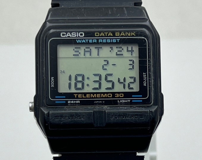 Casio DB-30 (module 671) Data Bank Tele Memo Digital Mens Wristwatch ...