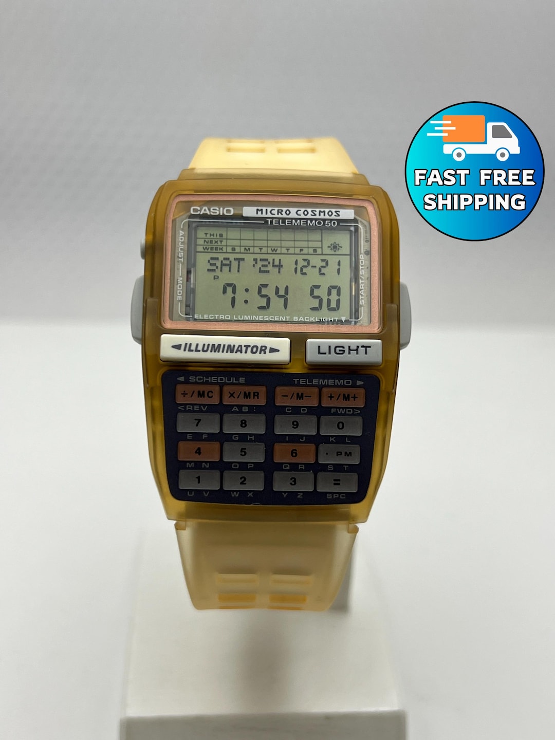 1990s Casio Micro Cosmos DBC-63 Digital Watch: Tele Memo Calculator ...