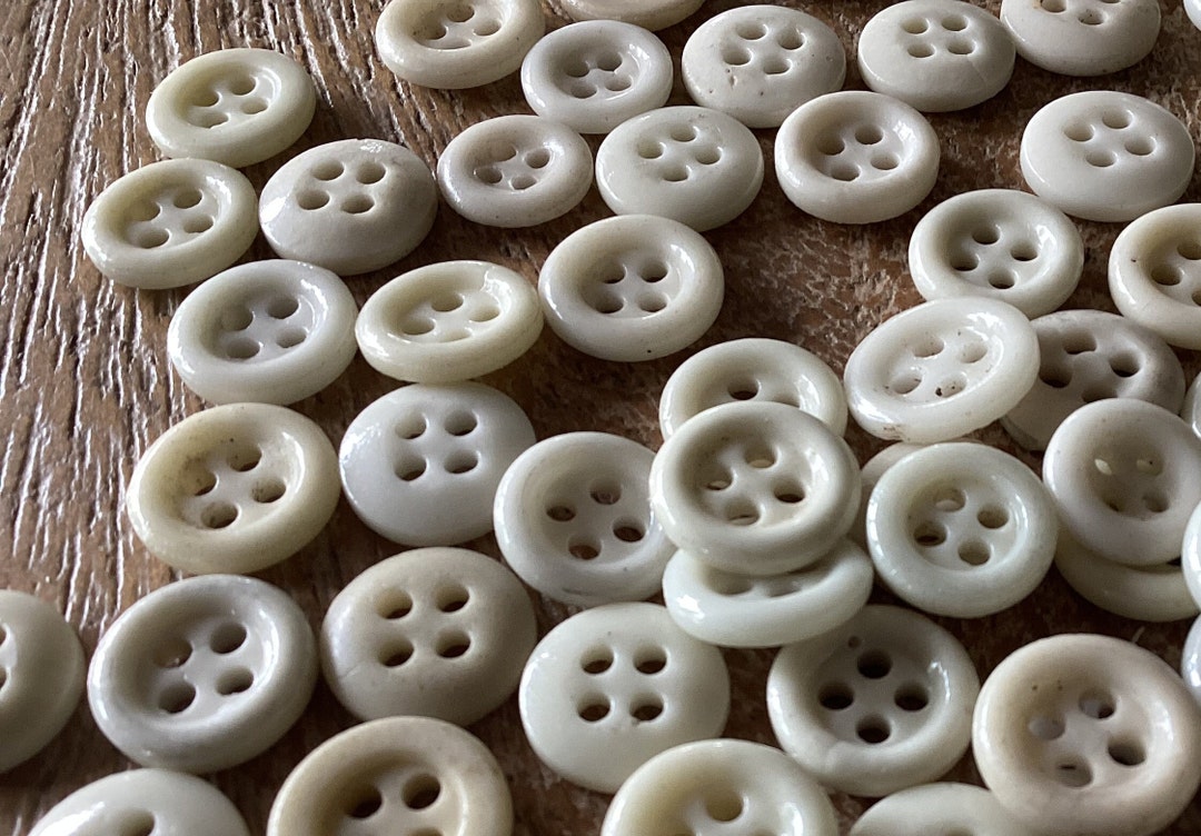 Vintage White China Button Lot Porcelain Shirt Buttons Crafting ...