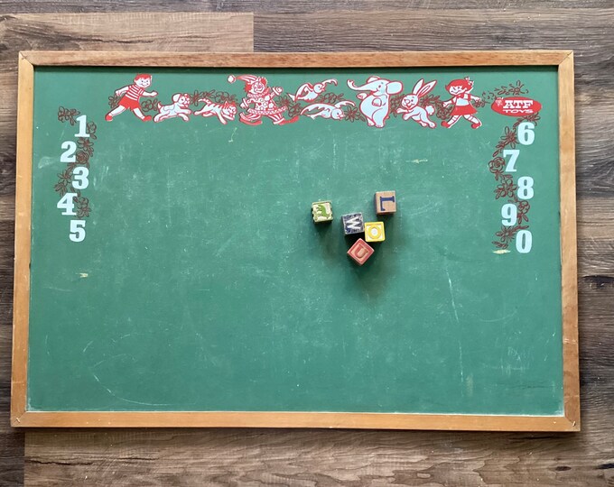 Large Vintage Childs Chalkboard / ATF Toys Chalkboard/ Kids Room Decor ...