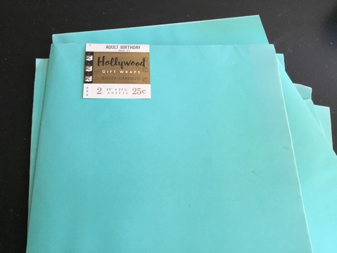 50s Vintage Buzza Cardozo Hollywood Tiffany Blue Green Wrapping Paper ...