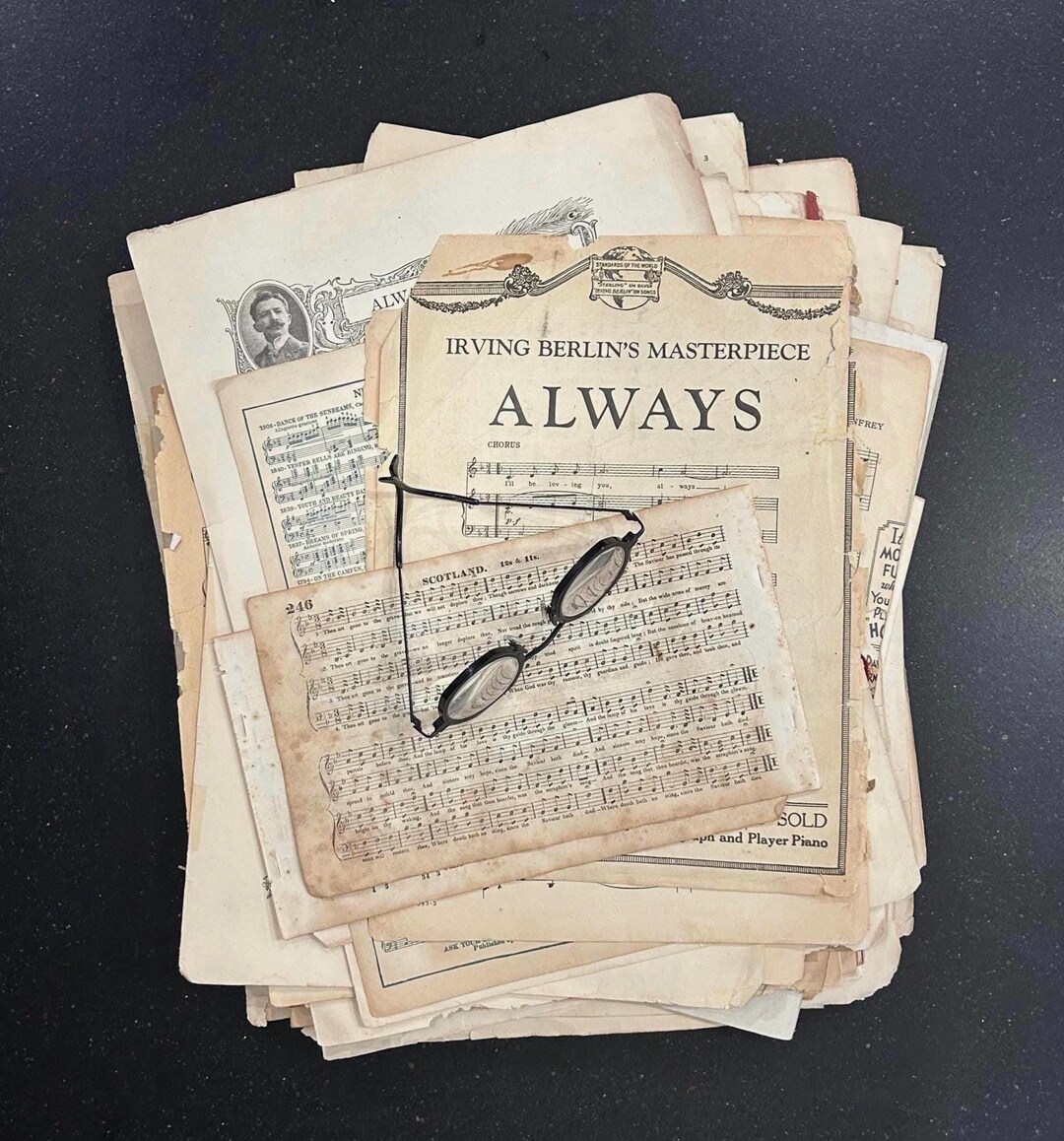 1800s+ Authentic Antique Paper Sheet Music Pack - Etsy
