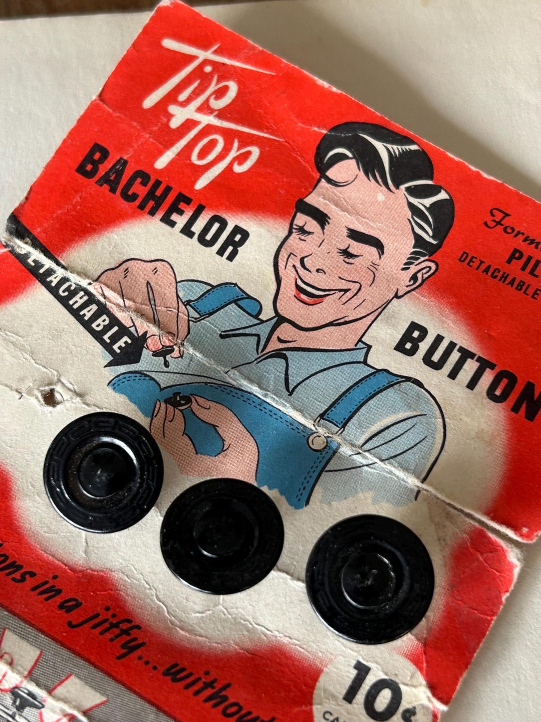 Pilchers Vintage Tip Top Detachable Bachelor Buttons/ Replacement ...