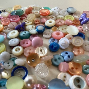 Small Vintage Tiny Pastel Buttons Blue/yellow/green/pink Pastel Fancy ...