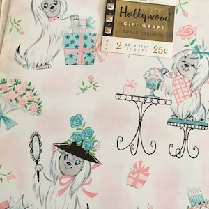 50s Vintage Buzza Hollywood Wrapping Paper Gift Wrap / Scrapbooking ...