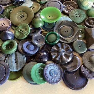 Vintage Large Fancy Blue / Green Button Lot / Novelty Buttons Junk ...