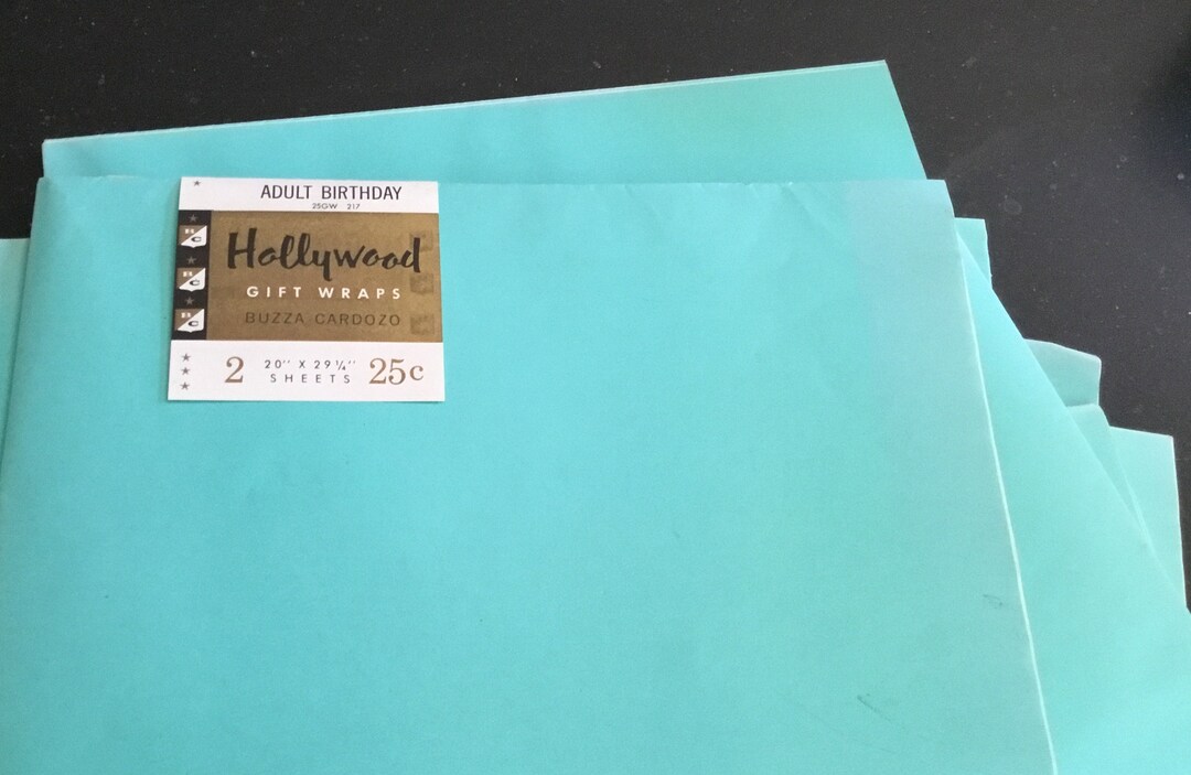 50s Vintage Buzza - Cardozo Hollywood Tiffany Blue Green Wrapping Paper ...