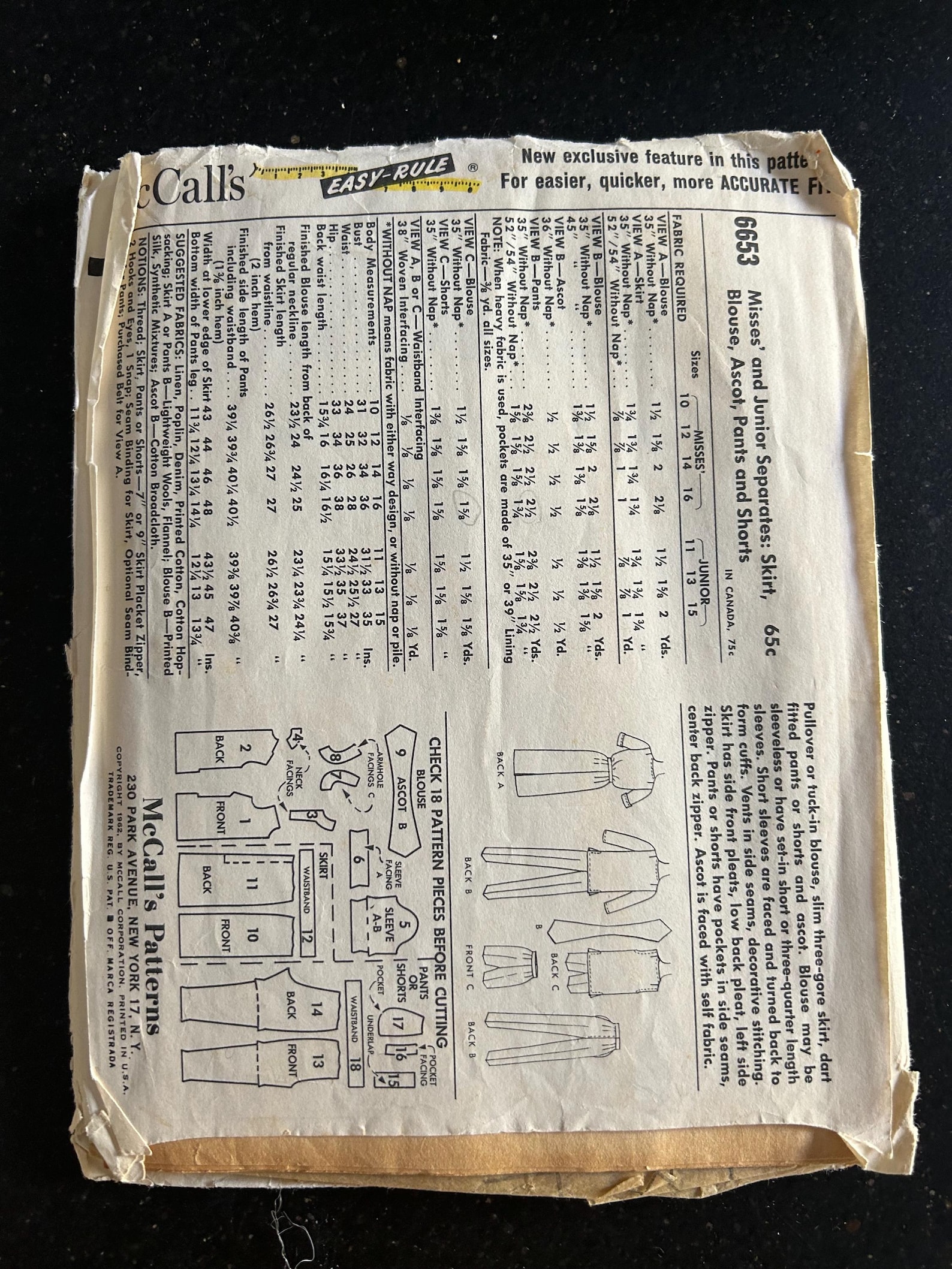 Vintage Mccall’s Sewing Pattern 6653 Ladies Separates - Etsy