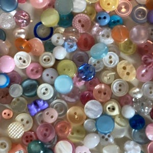 Small Vintage Tiny Pastel Buttons Blue/yellow/green/pink Pastel Fancy ...