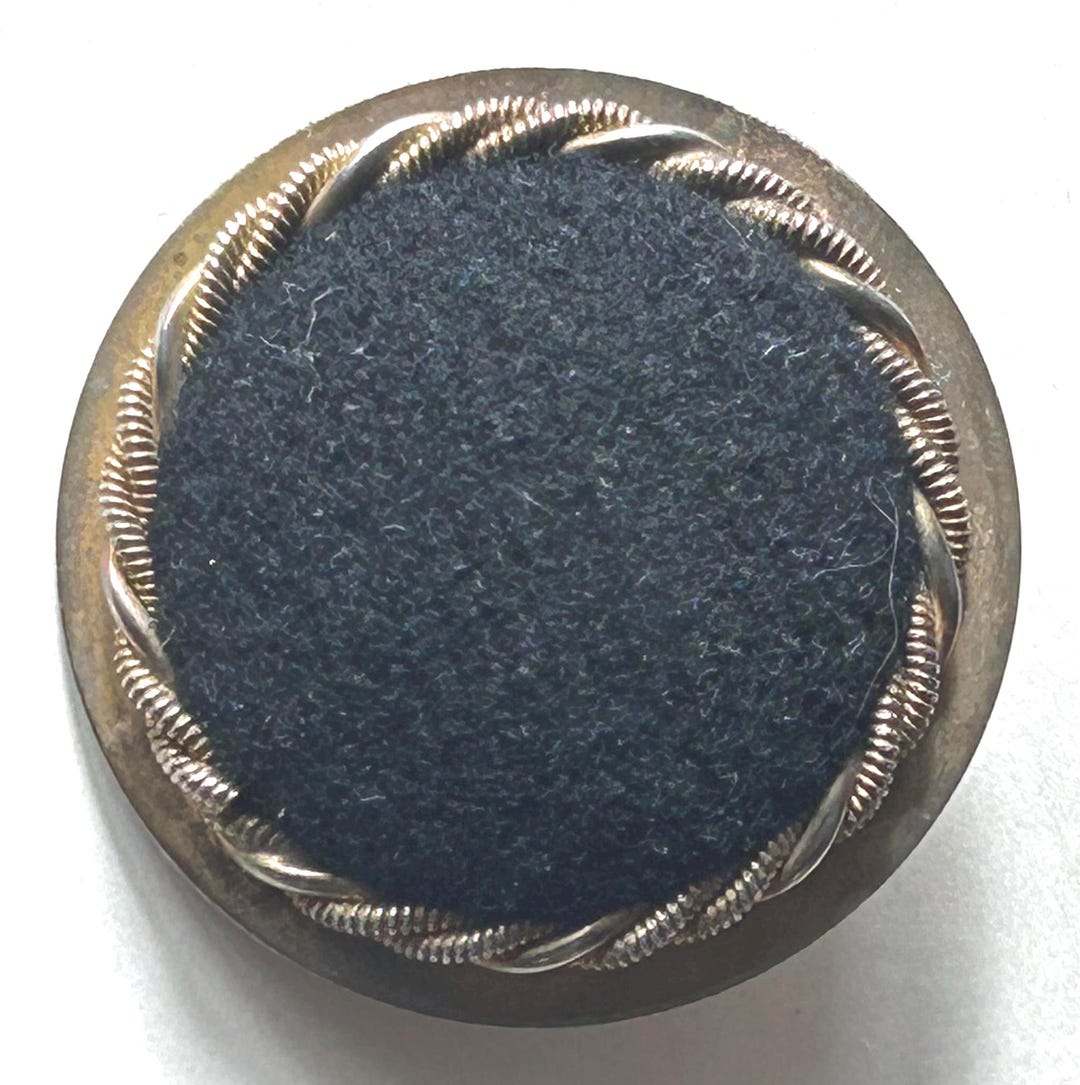 Vintage Stunning Gold Metal Dark Navy Blue/ Wool Fabric Button / Roped ...