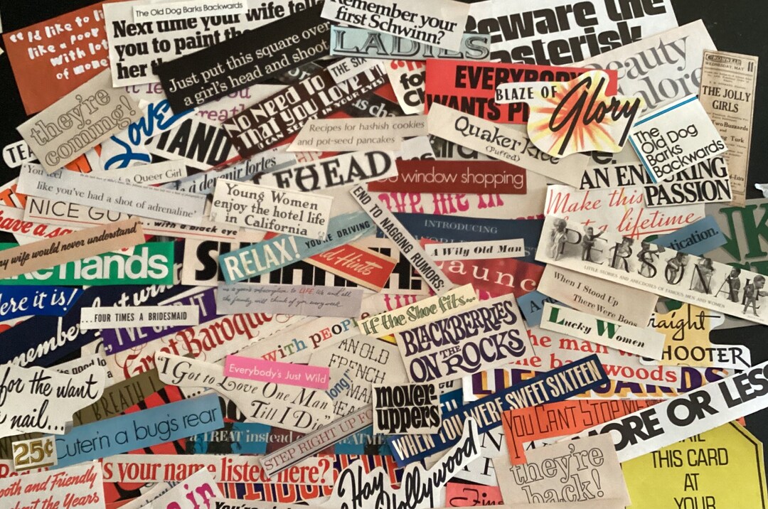 Vintage Words / Phrases Paper Cut Out Lot Print Ad Collage ...