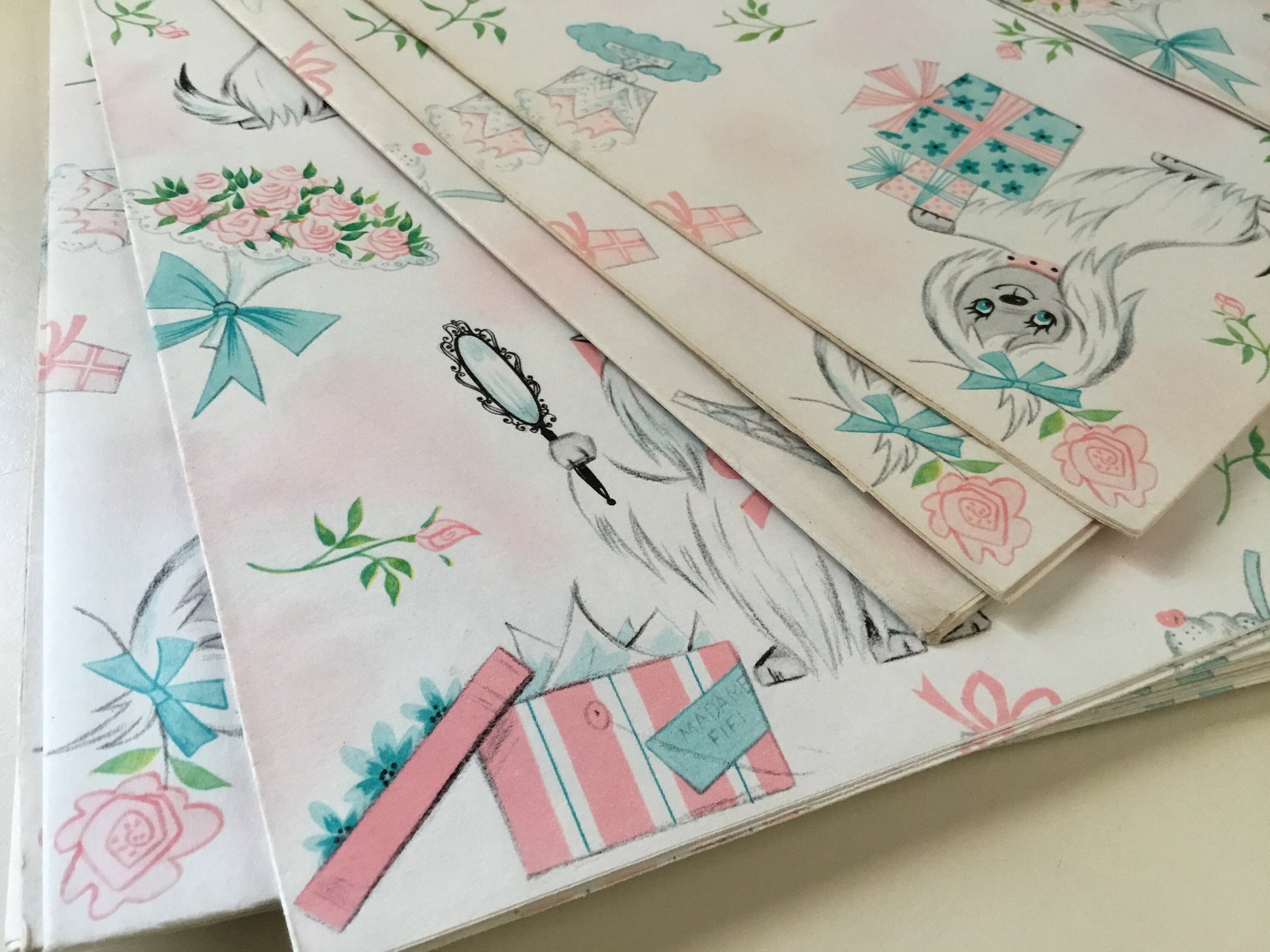 50s Vintage Buzza Hollywood Wrapping Paper Gift Wrap / Scrapbooking ...