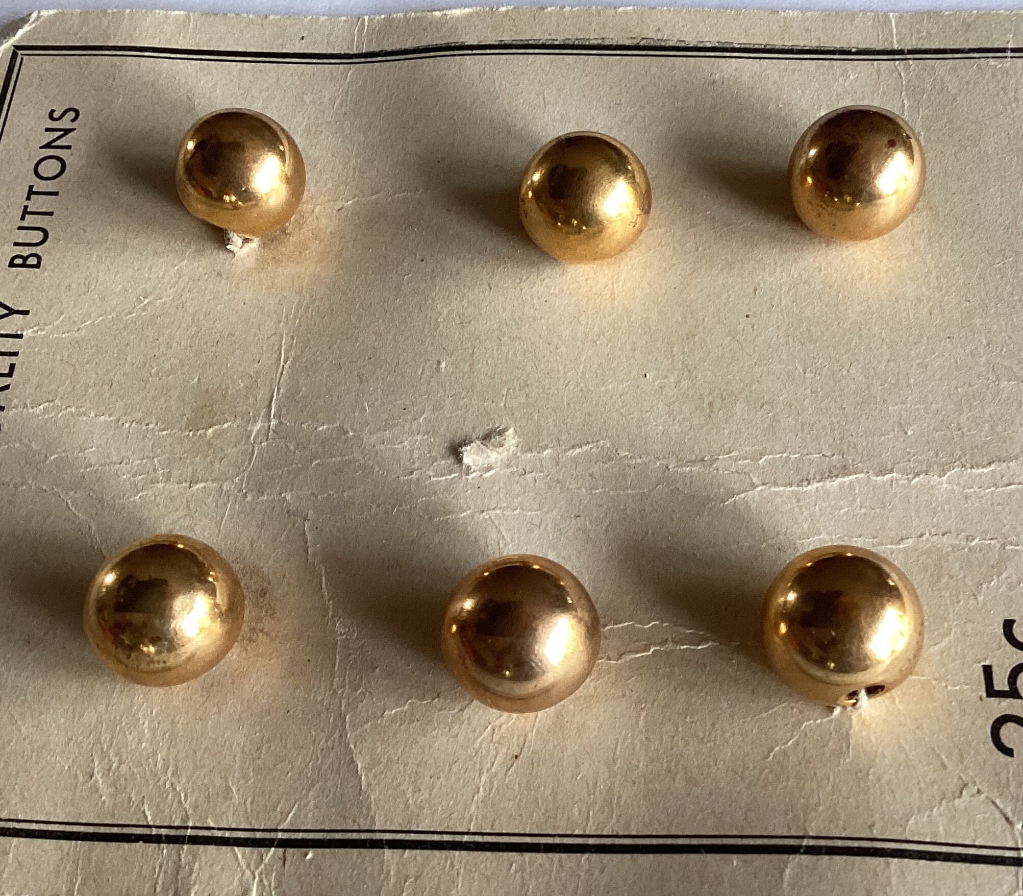 70s Vintage Matching Button Set Gold Metal Round Ball Buttons - Etsy