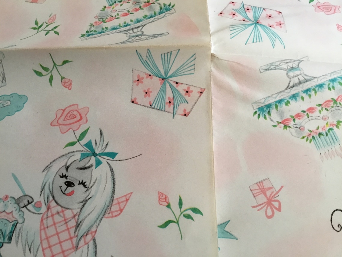 50s Vintage Buzza Hollywood Wrapping Paper Gift Wrap / - Etsy