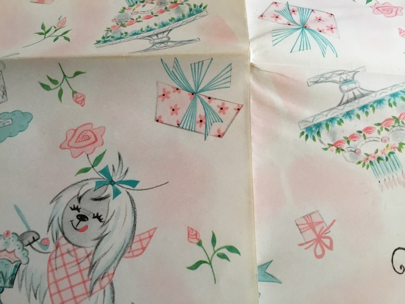 50s Vintage Buzza Hollywood Wrapping Paper Gift Wrap / Scrapbooking ...