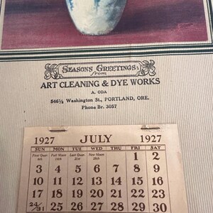 Vintage Litho Wall Calendar With Vase of Red / Pink Flowers - Etsy