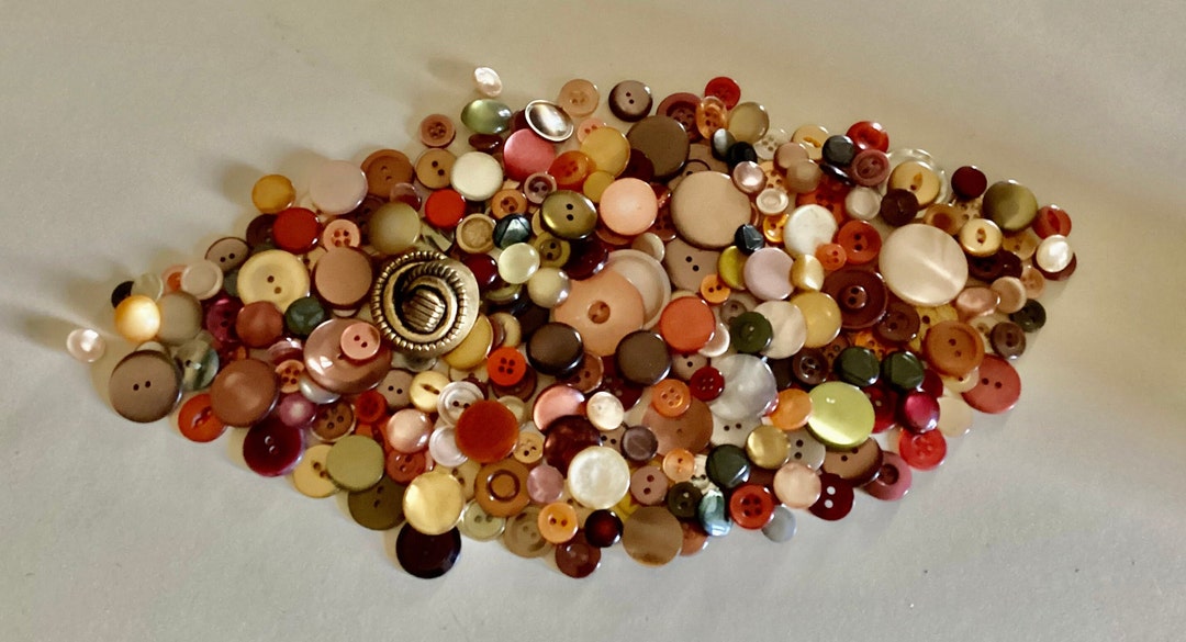Vintage Natural Fall Color Buttons Glossy Iridescent, Pearlized Fancy ...