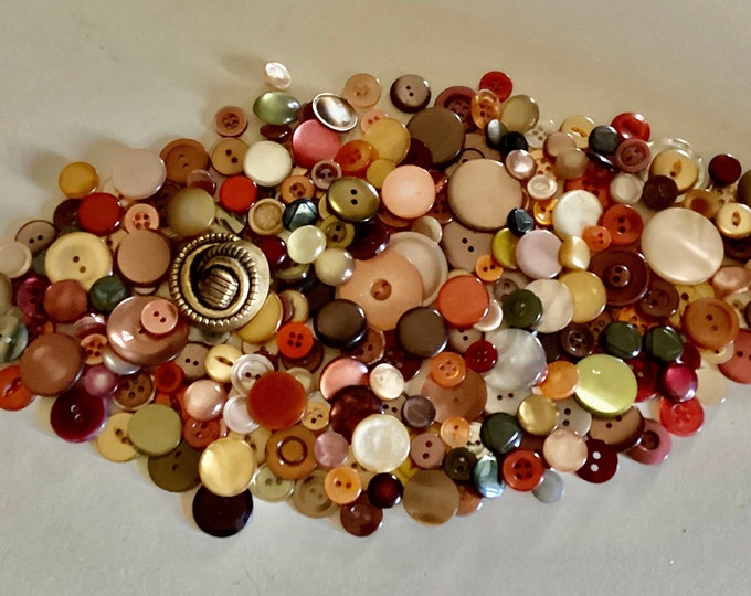 Vintage Natural Fall Color Buttons Glossy Iridescent, Pearlized Fancy ...