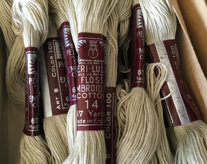 Vintage Peri-lusta Cotton Embroidery Floss Size 14 Oatmeal Color Made ...