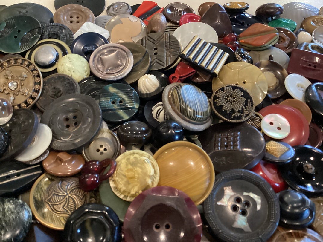 Antique Vintage Mixed Buttons Collection Fancy Button Lot Specialty ...