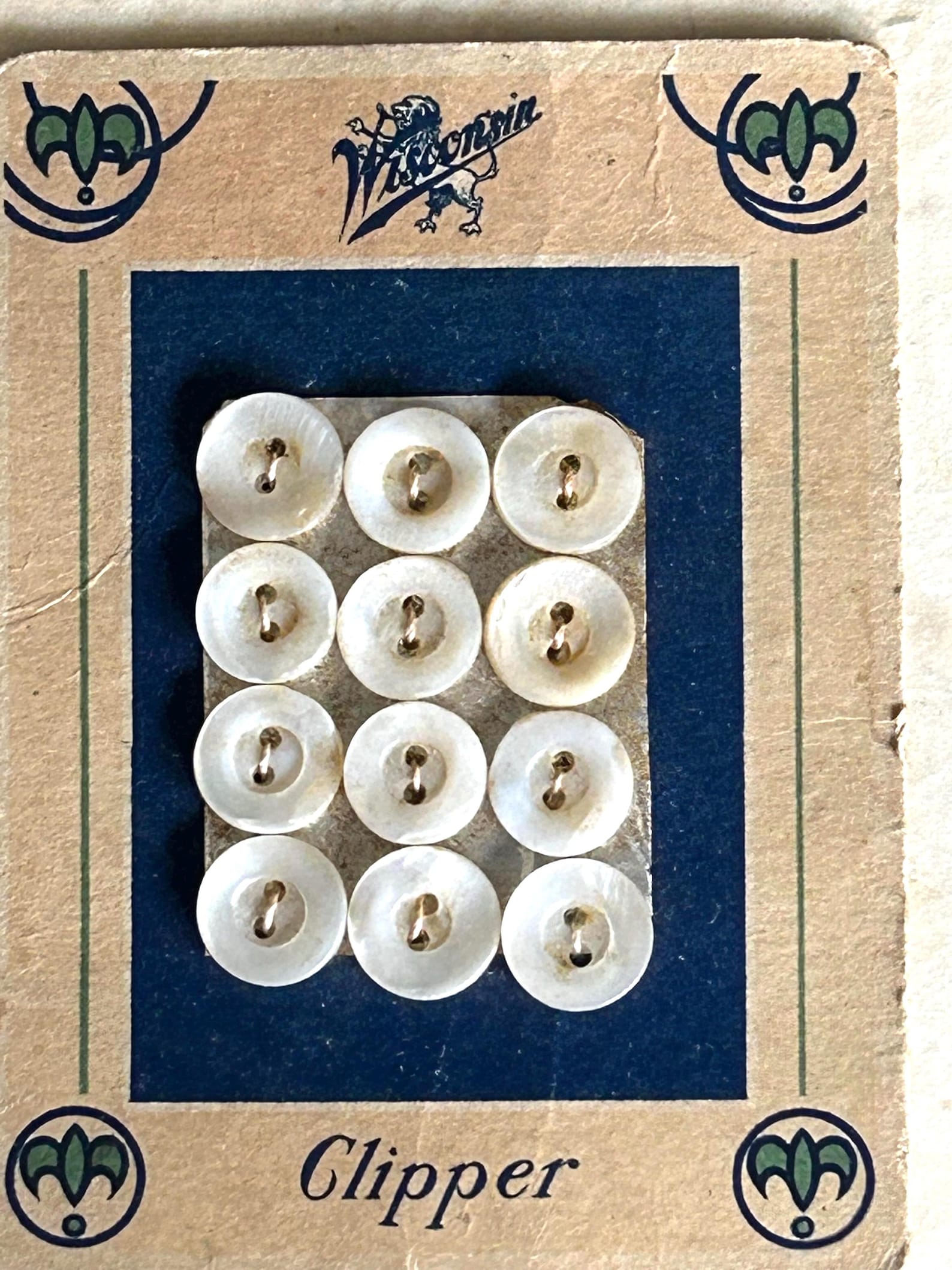 Antique/ Vintage Collection of 12 Matching Mother of Pearl Buttons on ...