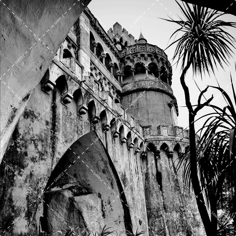Black and White Castle Wall Art Set – Gothic Architecture Photography ...