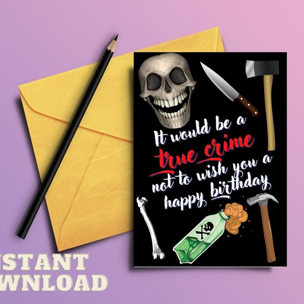 True Crime Birthday Card - Etsy