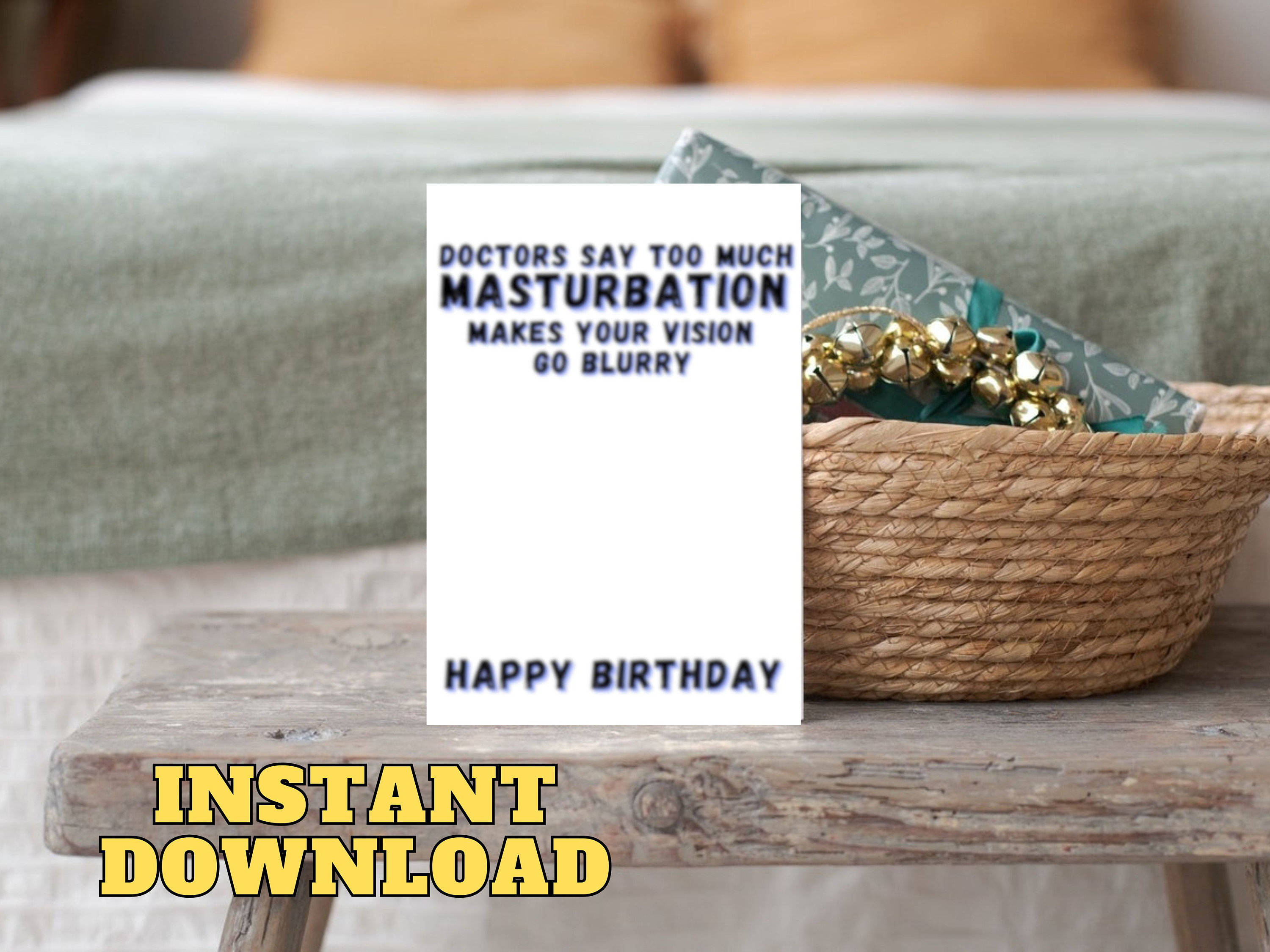 Masturbation Birthday Card | Adults Birthday Cards | Funny PRINTABLE ...