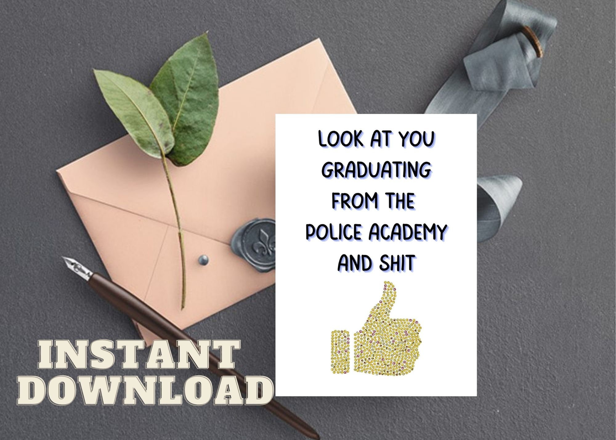 Funny Police Academy Graduation Card: Sarcastic Printable Gift (digital ...