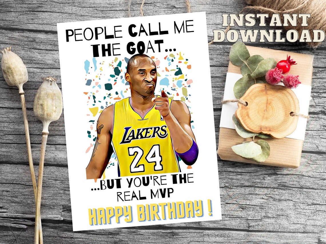 Kobe Bryant Inspired Birthday Card La lakers funny | Etsy