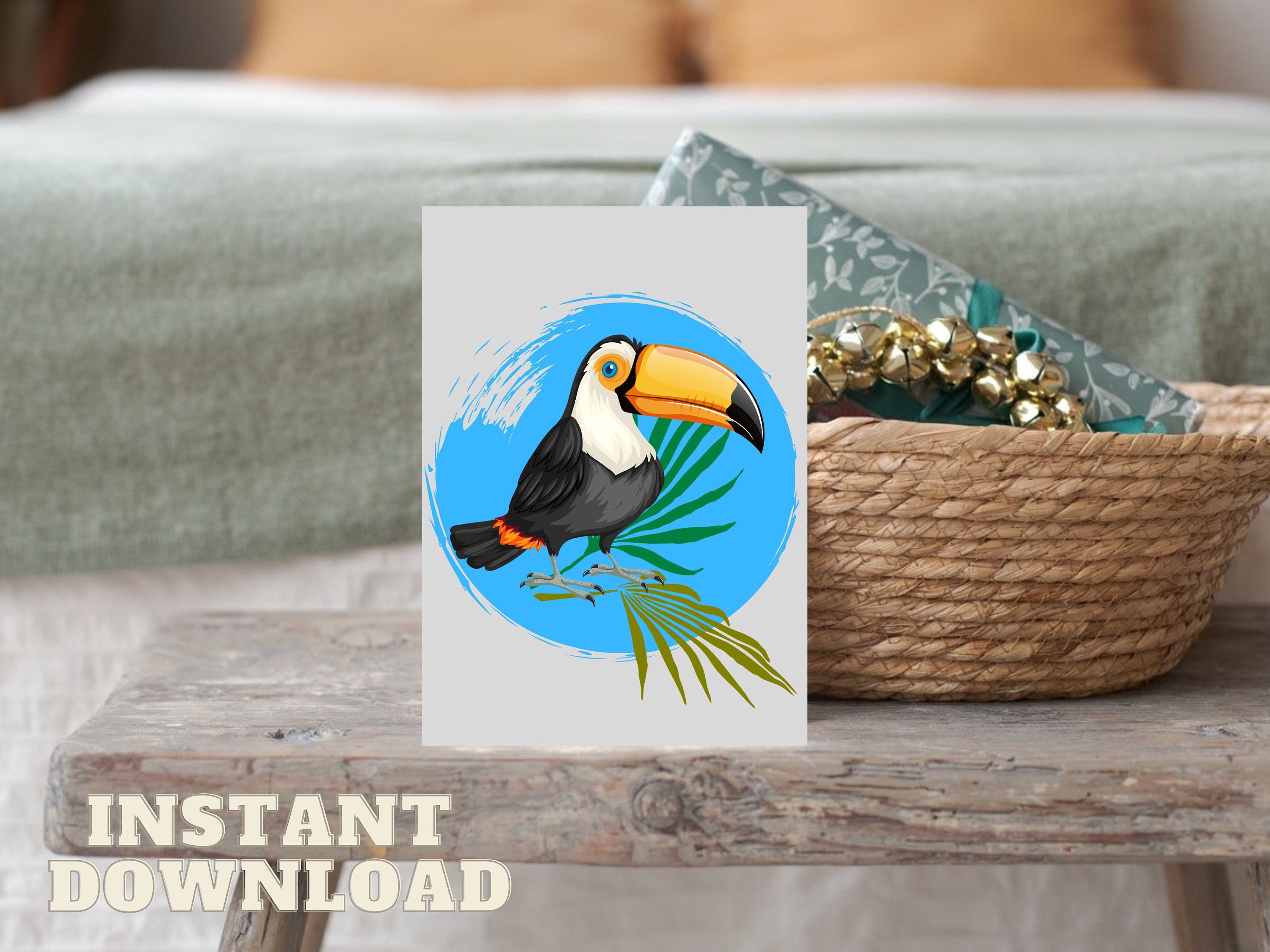 Tropical Toucan Bird Card, INSTANT DOWNLOAD - Etsy