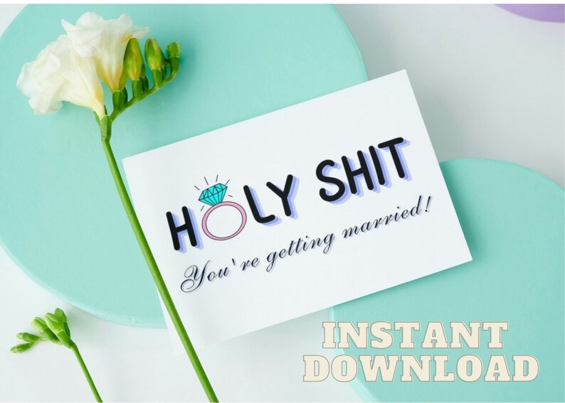 Funny Engagement PRINTABLE Card - Funny Wedding Card for Bride - You're Getting Married ...