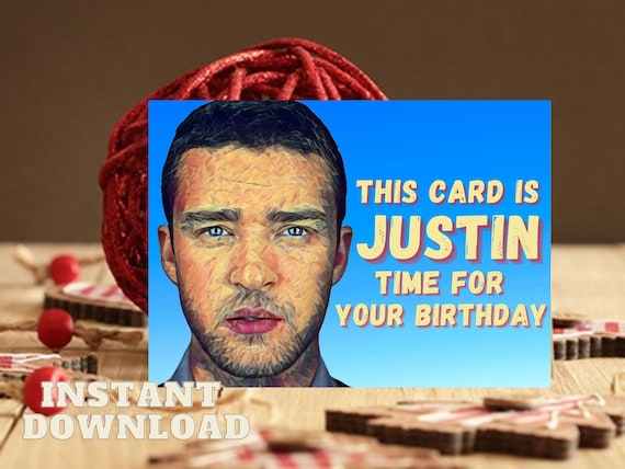 Justin Timberlake Happy Birthday Card