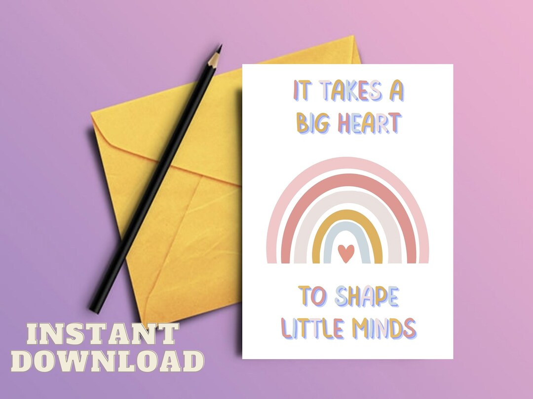 PRINTABLE Teacher Appreciation Card, Thank You Card for Teacher ...