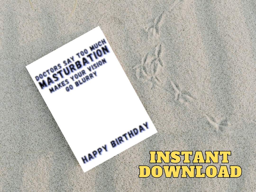Masturbation Birthday Card | Adults Birthday Cards | Funny PRINTABLE ...