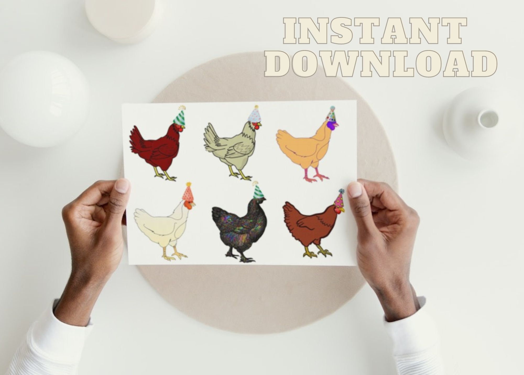 Birthday Chickens Card : Illustrated Printable Birthday Cards With ...