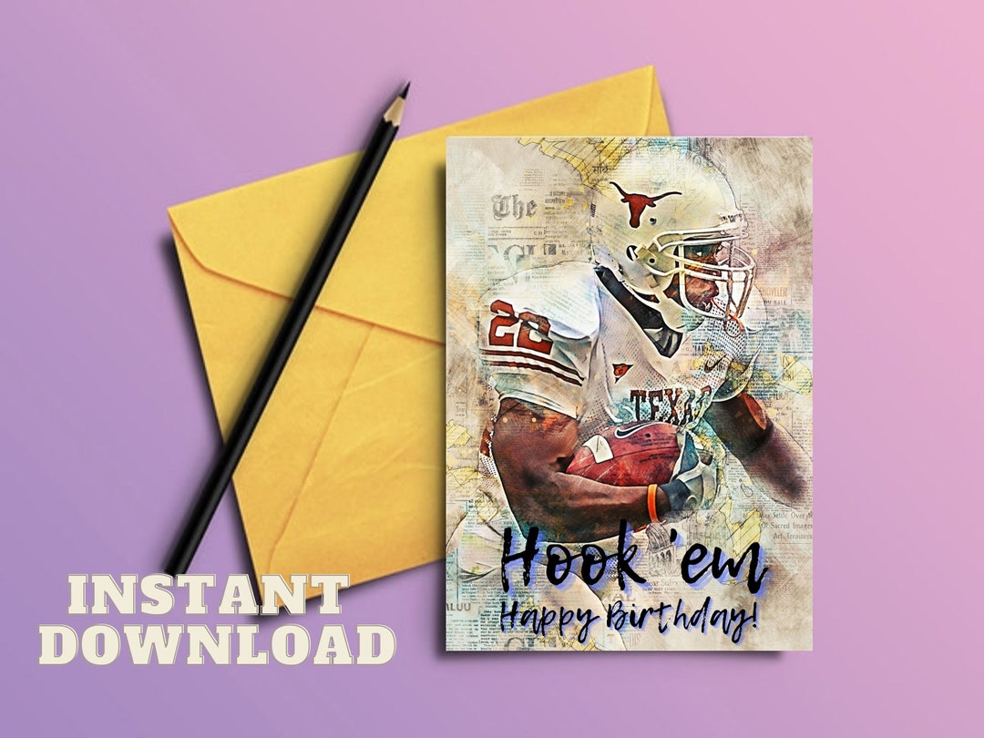 Hook 'em Card PRINTABLE | Hook 'em Horns Card | the Eyes of Texas ...