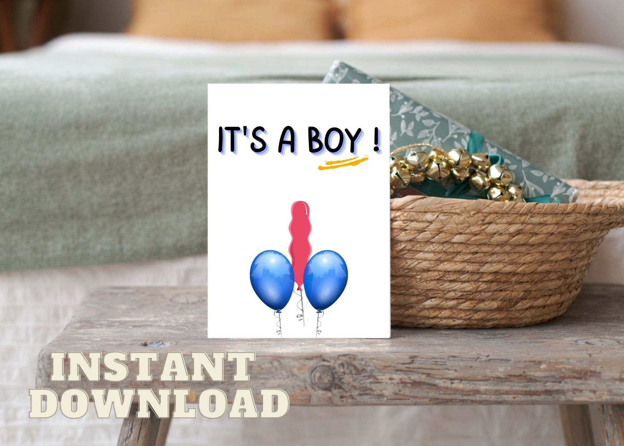 It's a Boy Printable Card: Funny Newborn Baby Card (instant Download ...
