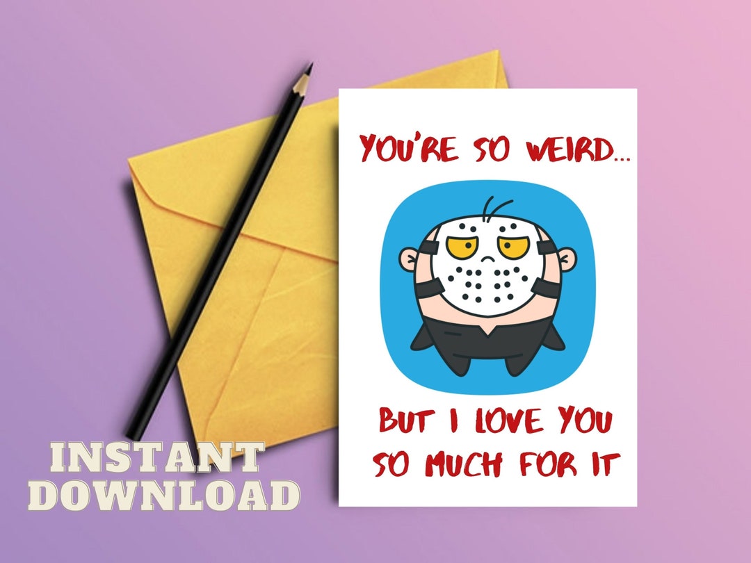 Jason Voorhees Inspired PRINTABLE Card | Friday the 13th Funny Card ...