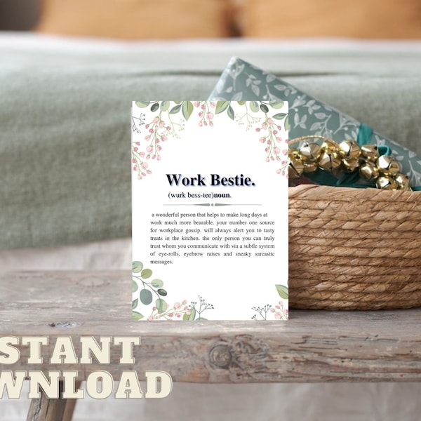 Printable Birthday Card for Work Bestie - Etsy