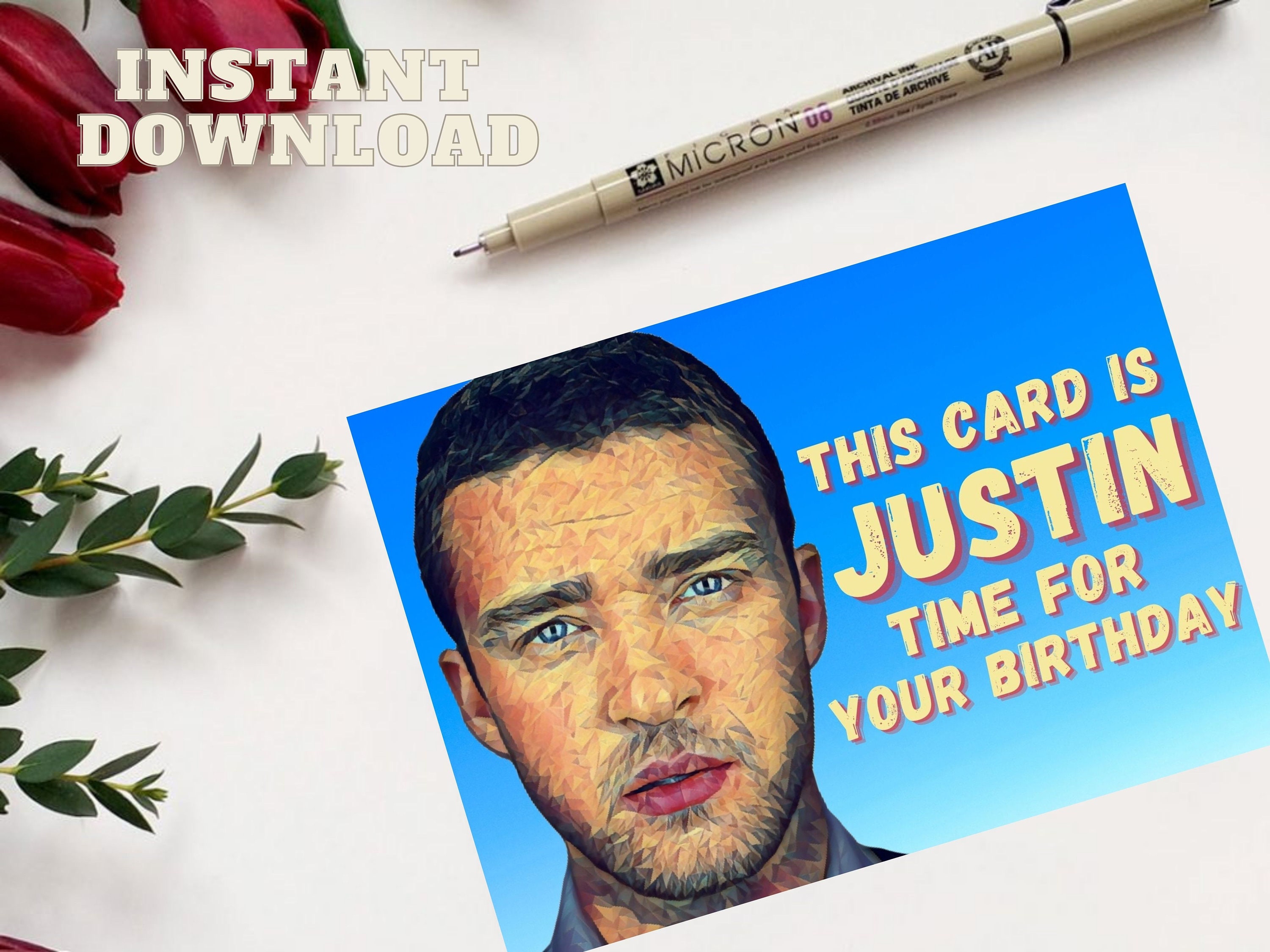 Justin Timberlake Happy Birthday Card