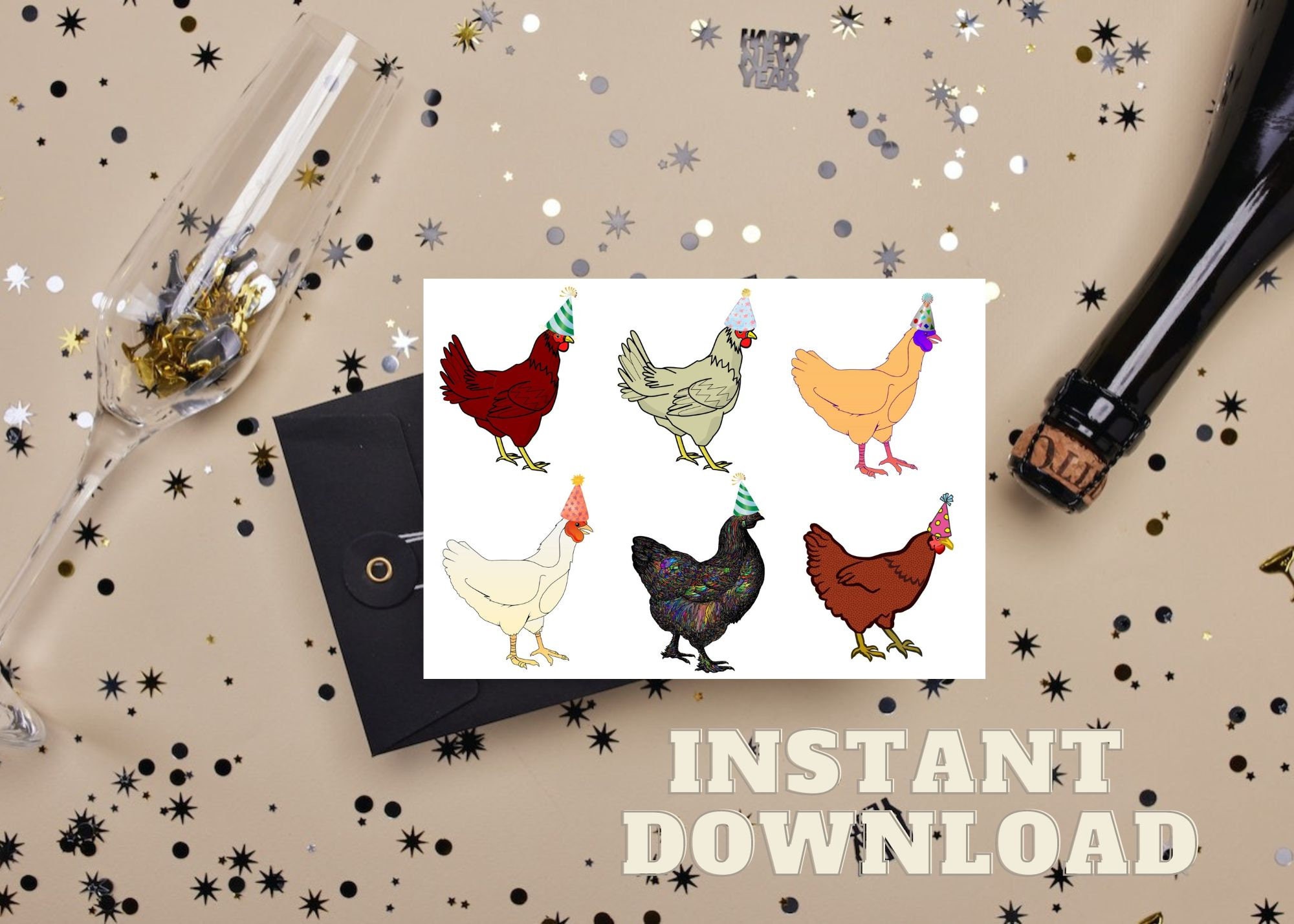 Birthday Chickens Card : Illustrated Printable Birthday Cards With ...